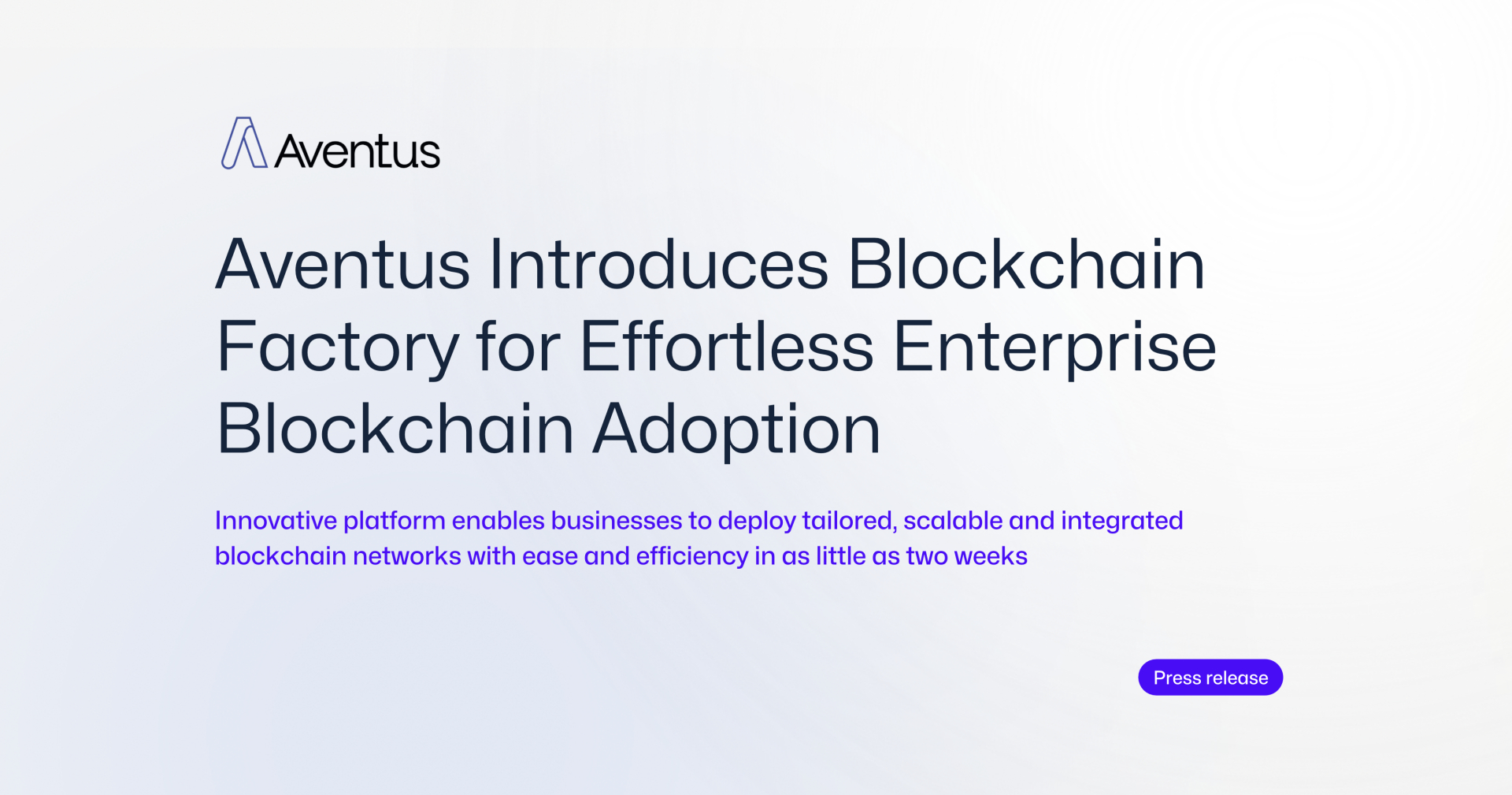 Aventus Introduces Blockchain Factory for Effortless Enterprise ...